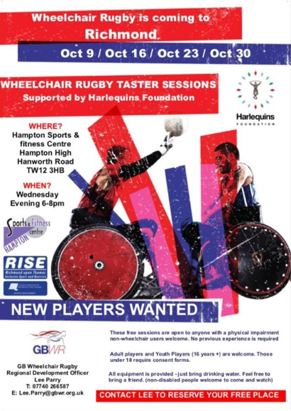 Wheelchair Rugby is coming to Richmond - Get Yourself Active